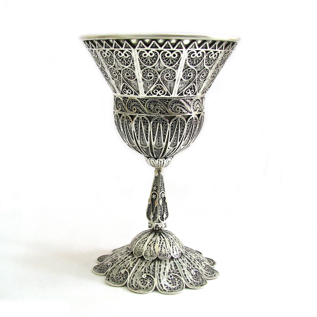Chalice Cup, Sterling Silver Wine Goblet, Kiddush Cup, Silversmith ...