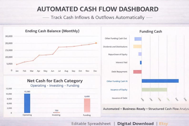 Cash Flow Management Excel Spreadsheet | Interactive Dashboard ...