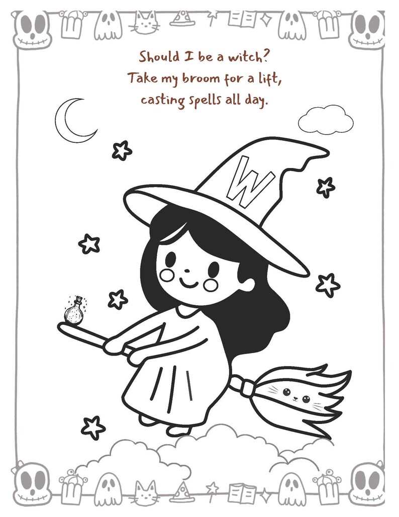 Halloween Coloring Pages (for Girls) - 10+ Pages - Etsy
