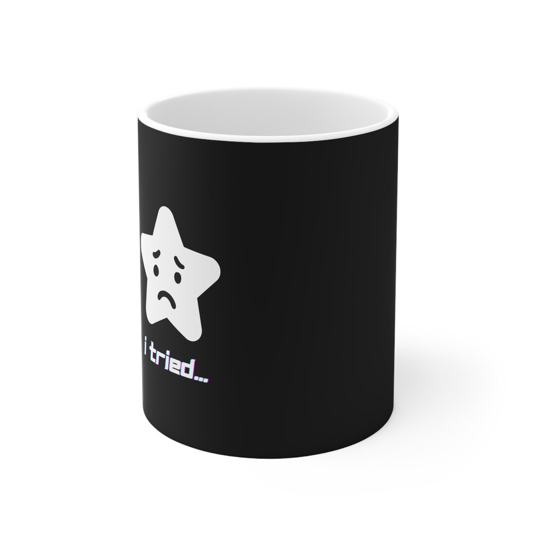 Ceramic Coffee Mug: Funny Sad Star Design, Office Humor Gift - Etsy