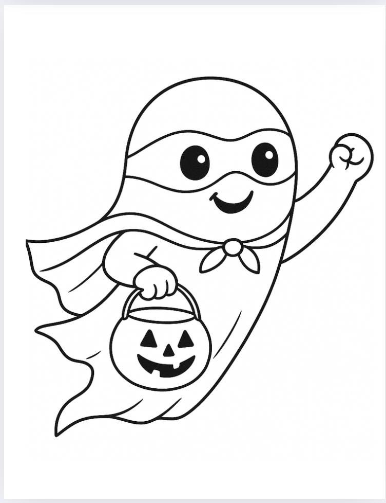 Halloween Superhero Coloring Pages: Kids' Printable Activity Pack (PDF ...