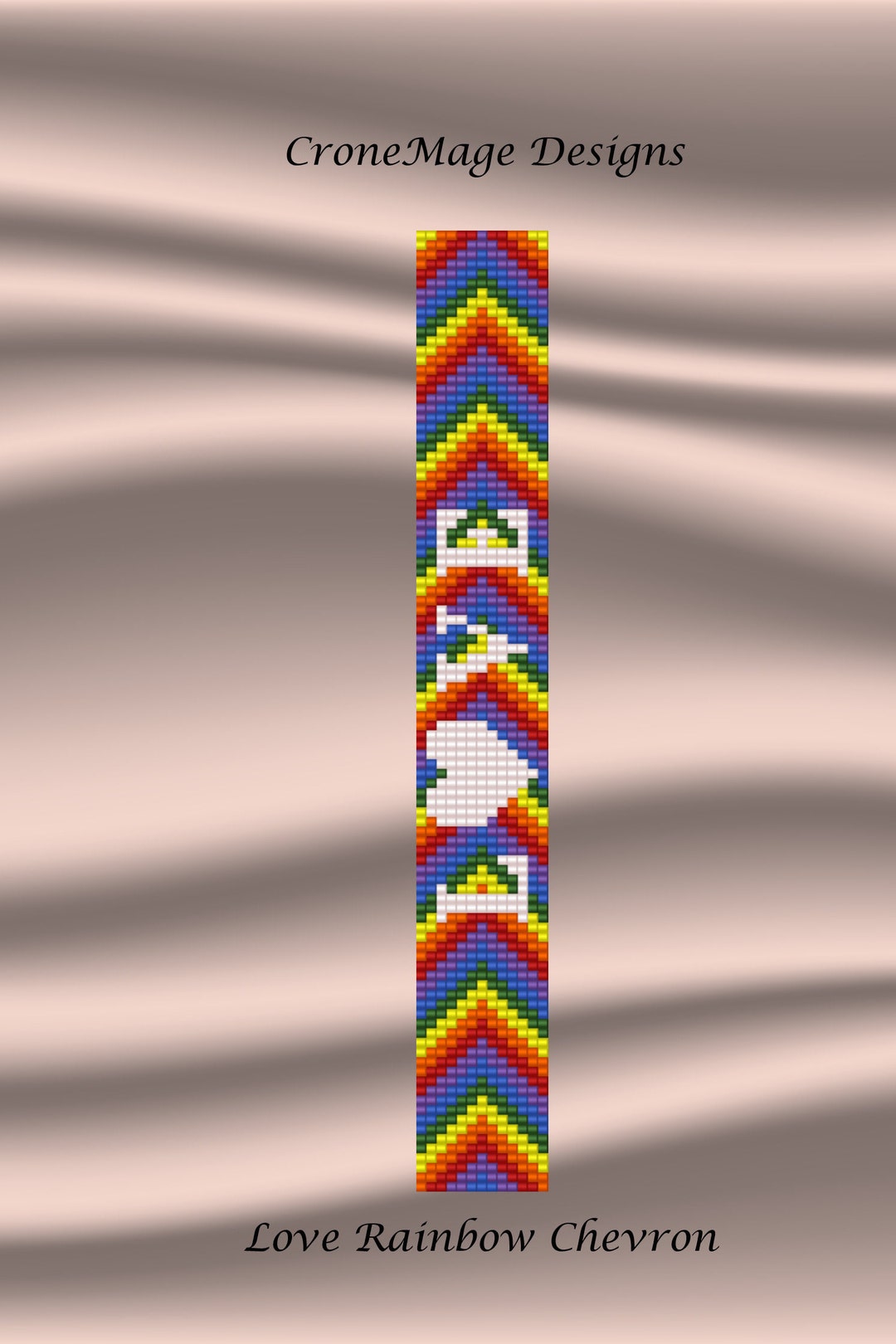 Love Rainbow Chevron Bead Loom Square Stitch Pattern - Etsy