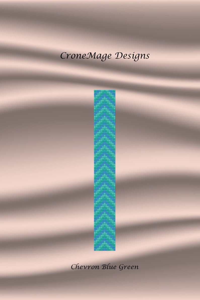 Blue Green Chevron Bead Loom Square Stitch Pattern - Etsy