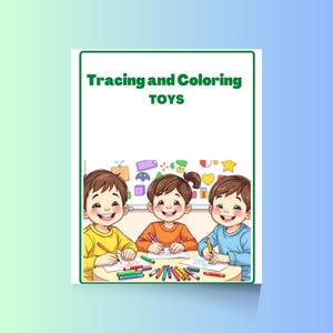 Toys, Lines & Shapes Tracing and Coloring Book for Kids | Printable PDF ...