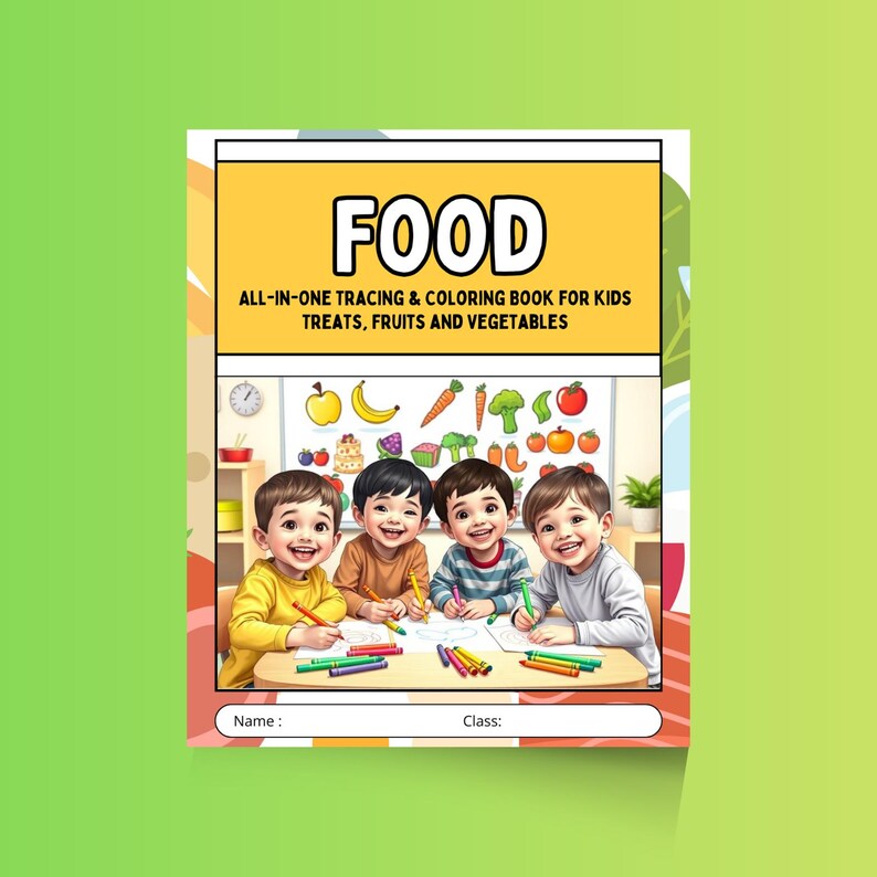 52 Foods Tracing and Coloring Book for Kids | Fruits, Vegetables ...
