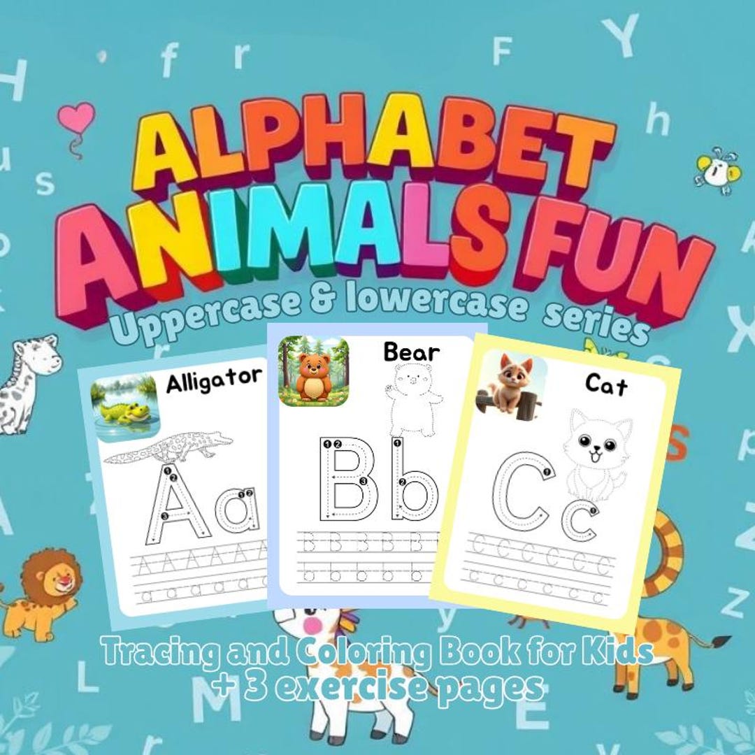 Alphabet Aa to Zz Animals Tracing & Coloring Book for Kids | Printable ...