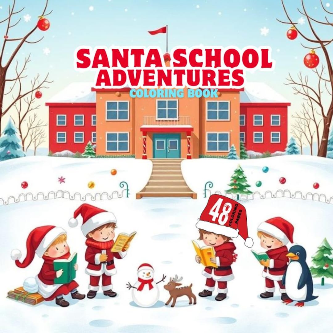 Santa School Coloring Book: Christmas Animals & Activities (PDF File ...