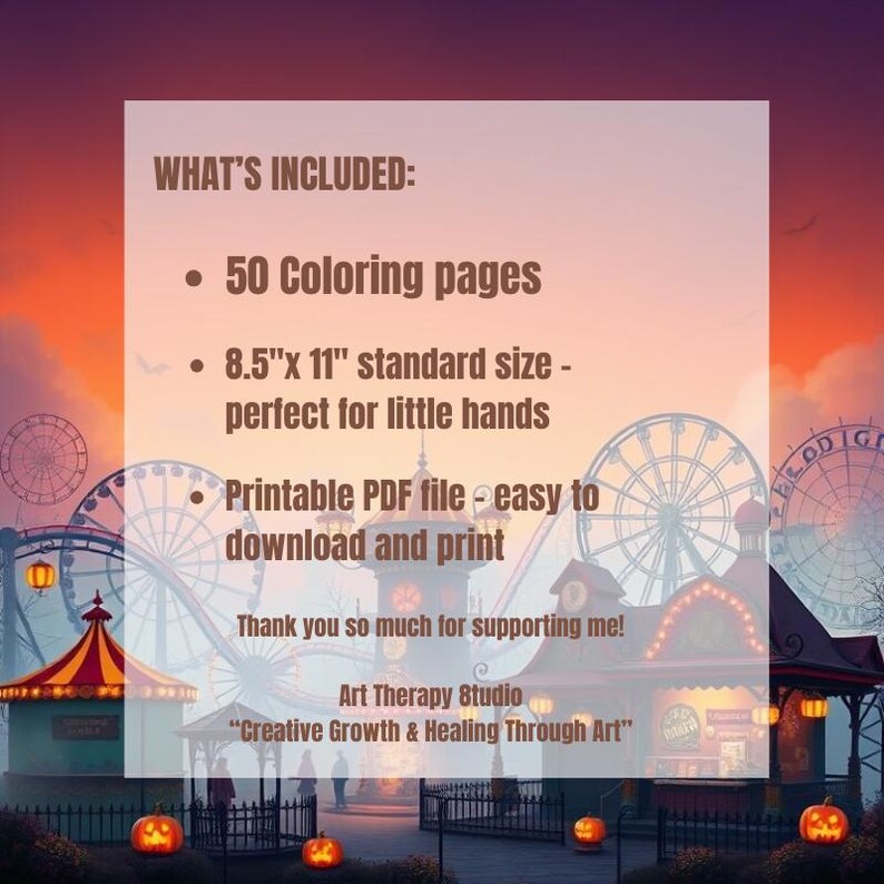 Halloween Amusement Park Coloring Book: Spooky, Ferris Wheels, the Kid ...