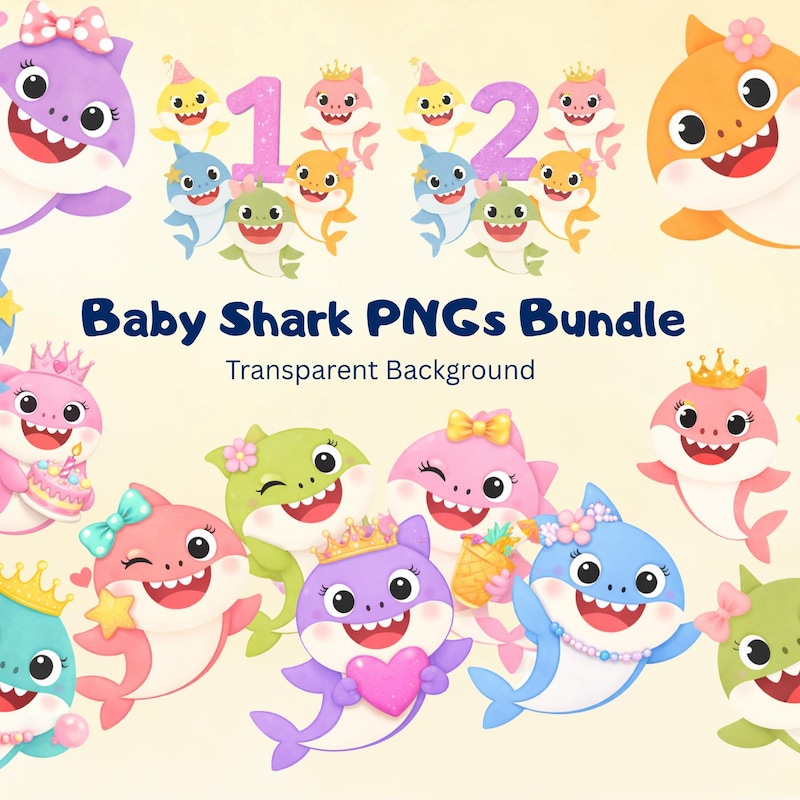 Kawaii Shark Clipart - Etsy UK
