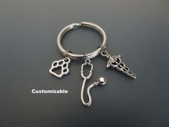 Vet Tech Keychain / Veterinarian Key Ring / Stethoscope | Etsy Canada