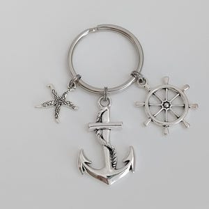 Anchor Keychain / Nautical Key Ring / Rudder Accessories - Etsy