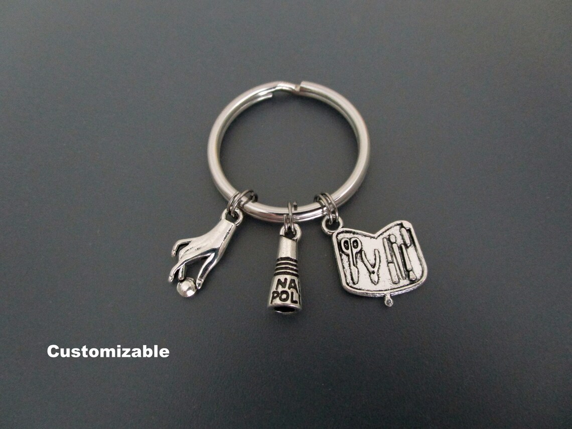 Nail Technician Keychain / Manicurist Key Ring / Beautician | Etsy