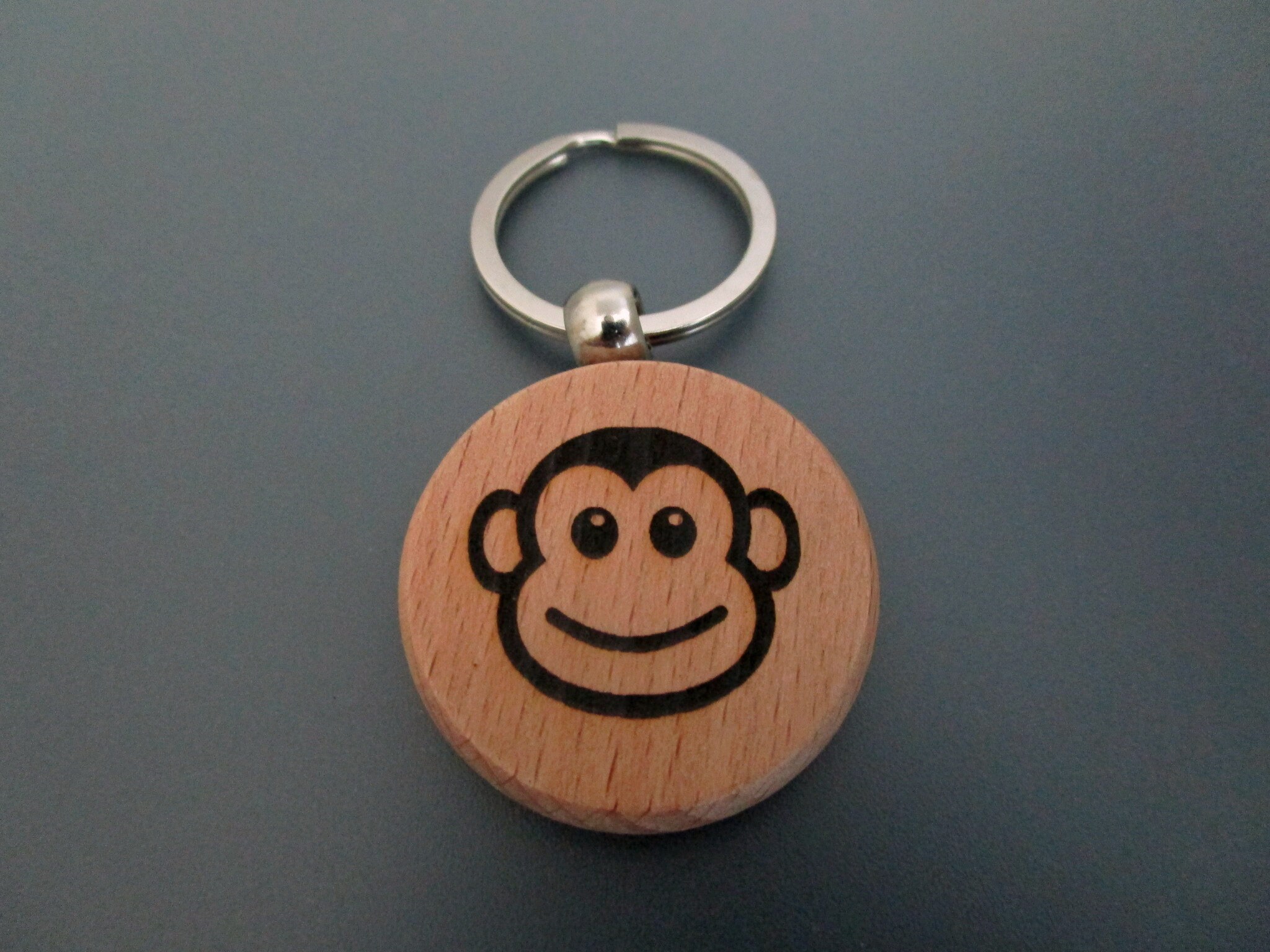 Monkey Keychain / Engraved Wooden Key Ring / Monkey Lover Accessories ...