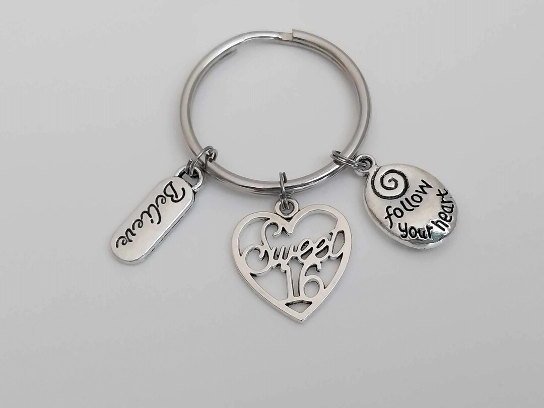Sweet 16 Birthday Keychain / Gift for Sixteenth Birthday / Happy ...