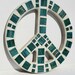 Teal Green Mosaic Peace Sign Trivet - Etsy