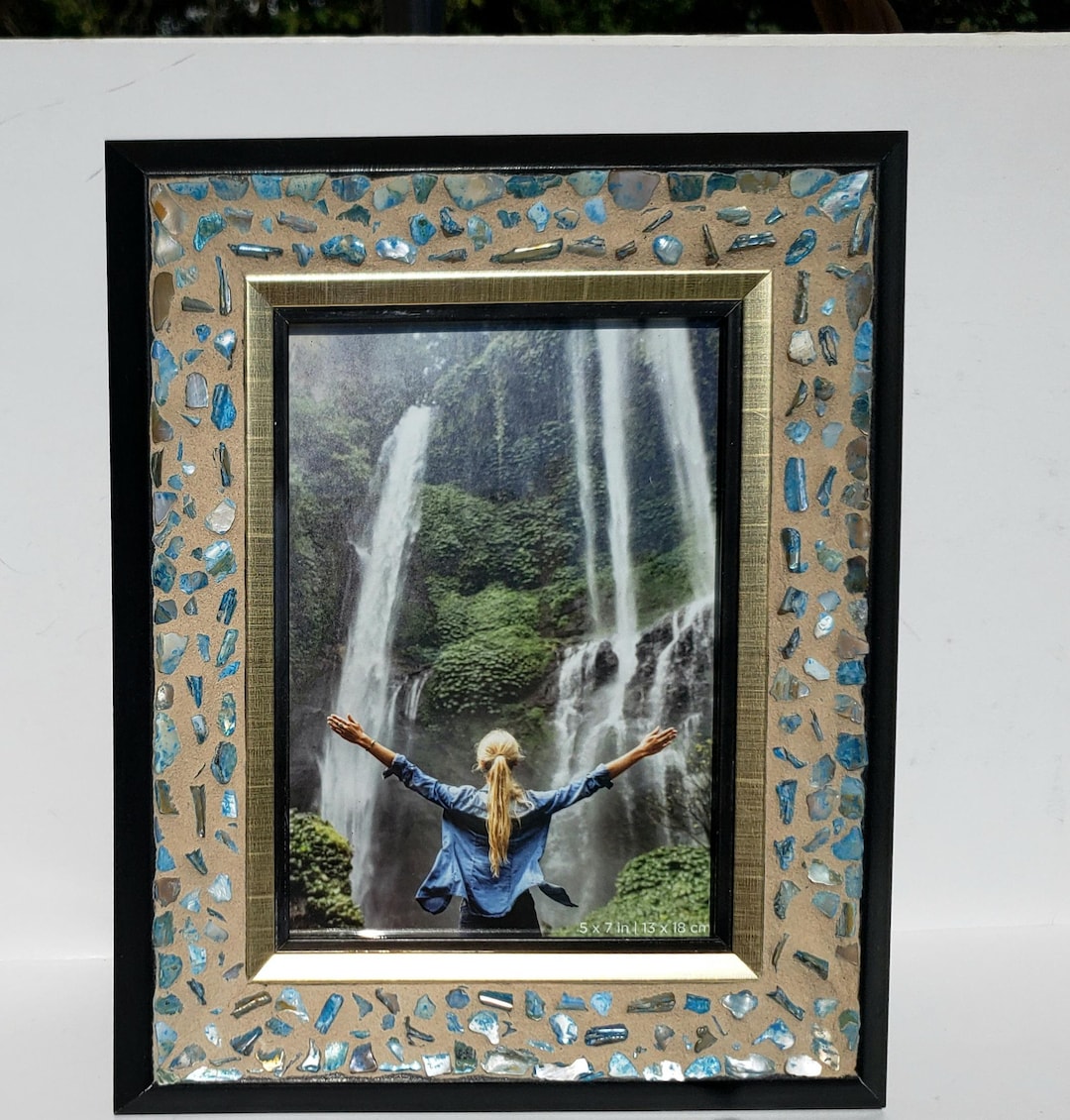 Beachy Abalone Shell Mosaic Photo Frame: Coastal Nautical Decor - Etsy