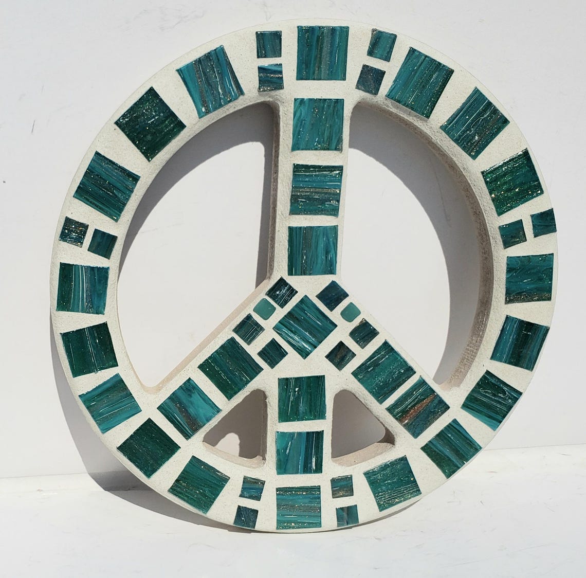 Teal Green Mosaic Peace Sign Trivet - Etsy