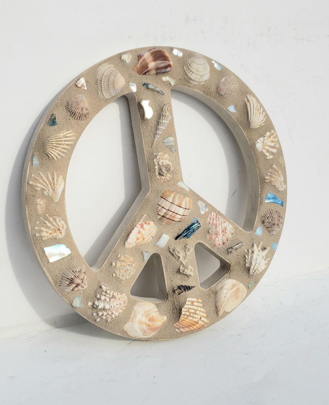 Seashell Peace Sign Wall Art: Coastal Beach House Decor - Etsy