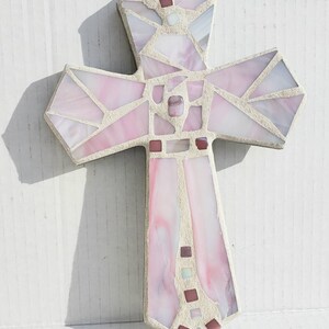 Mosaic Wall Cross Pink Cross Religious Decor Girl's Baptism Communion ...