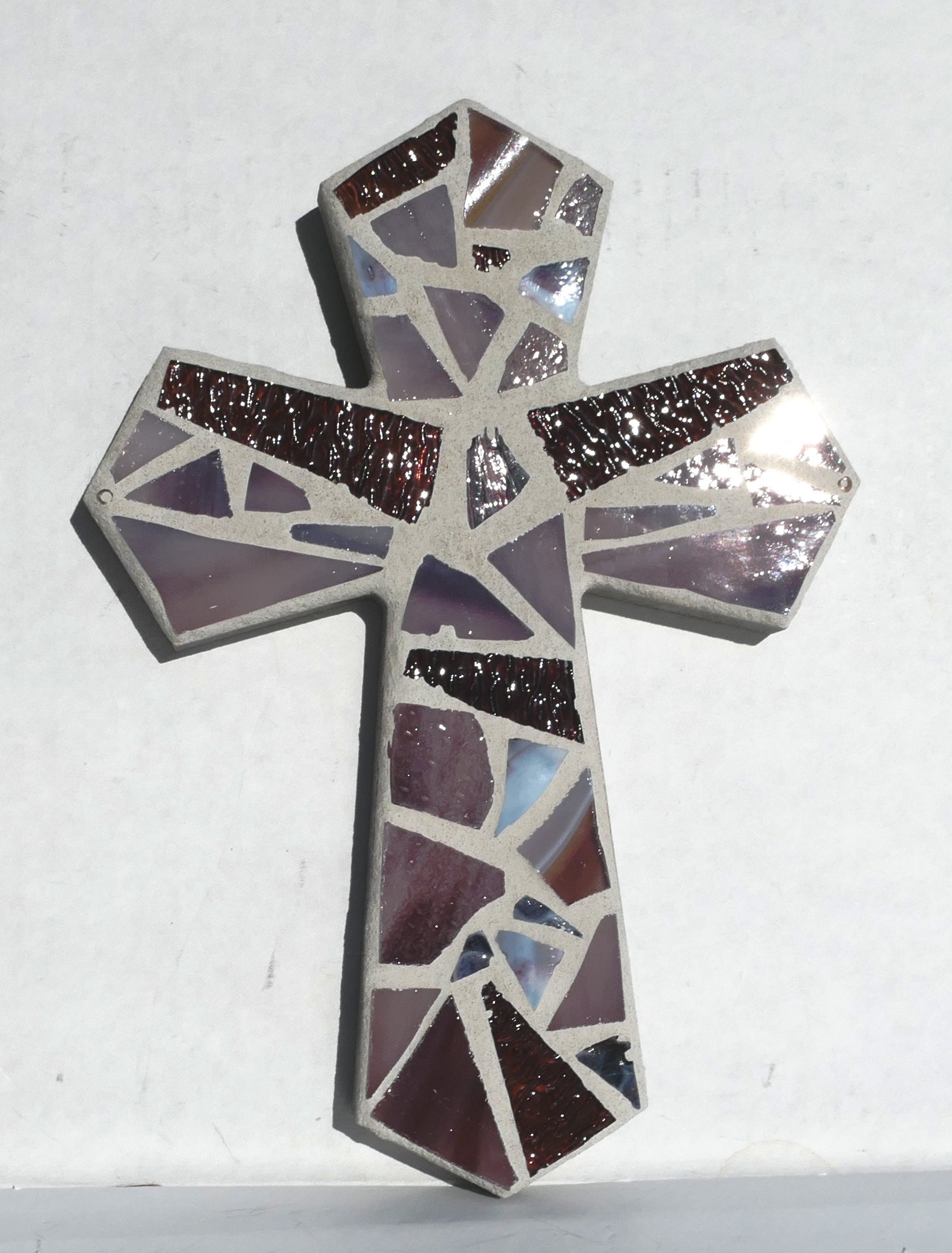 Purple Mosaic Wall Cross Christian Religious Decor Baptism - Etsy