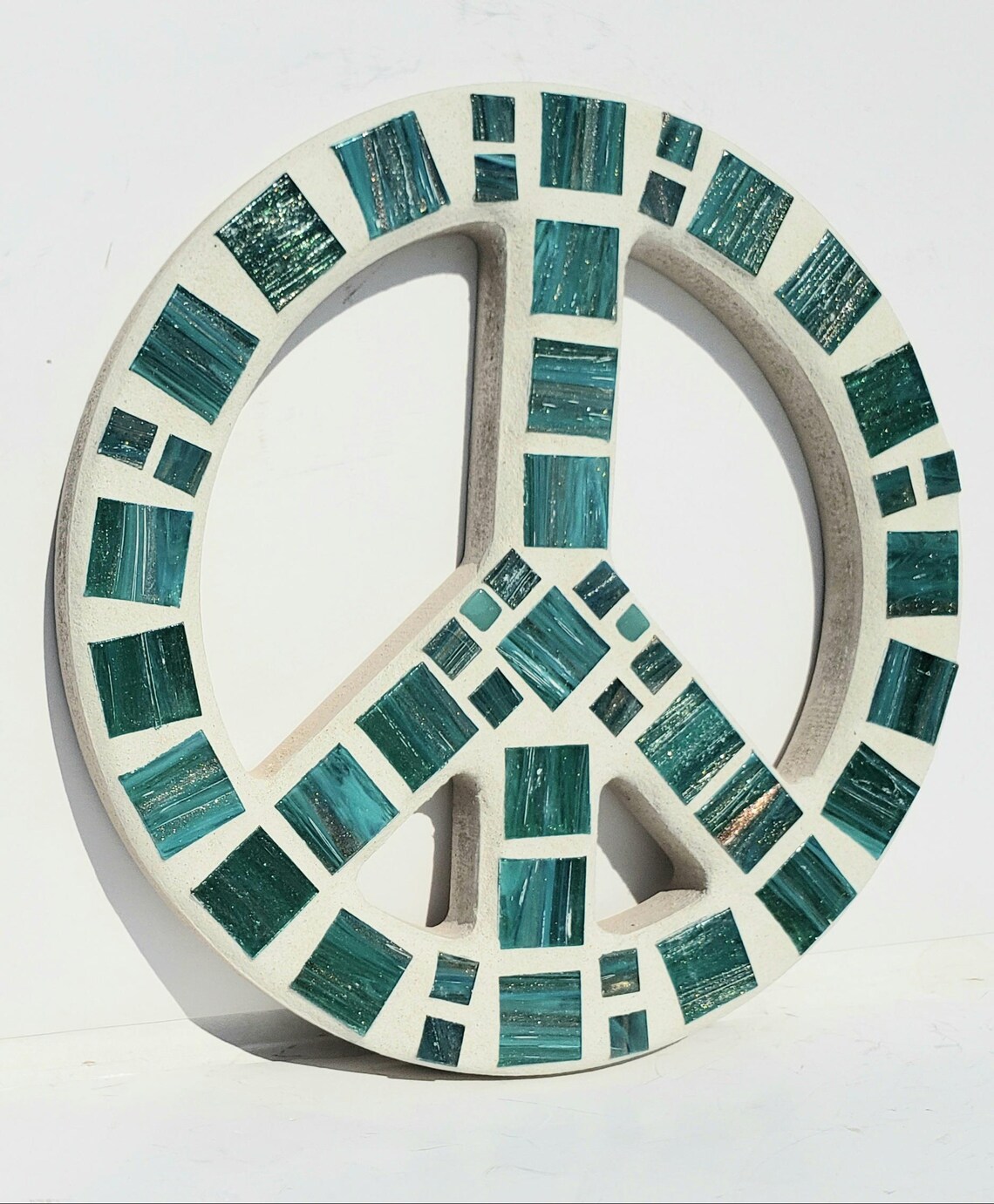 Teal Green Mosaic Peace Sign Trivet - Etsy