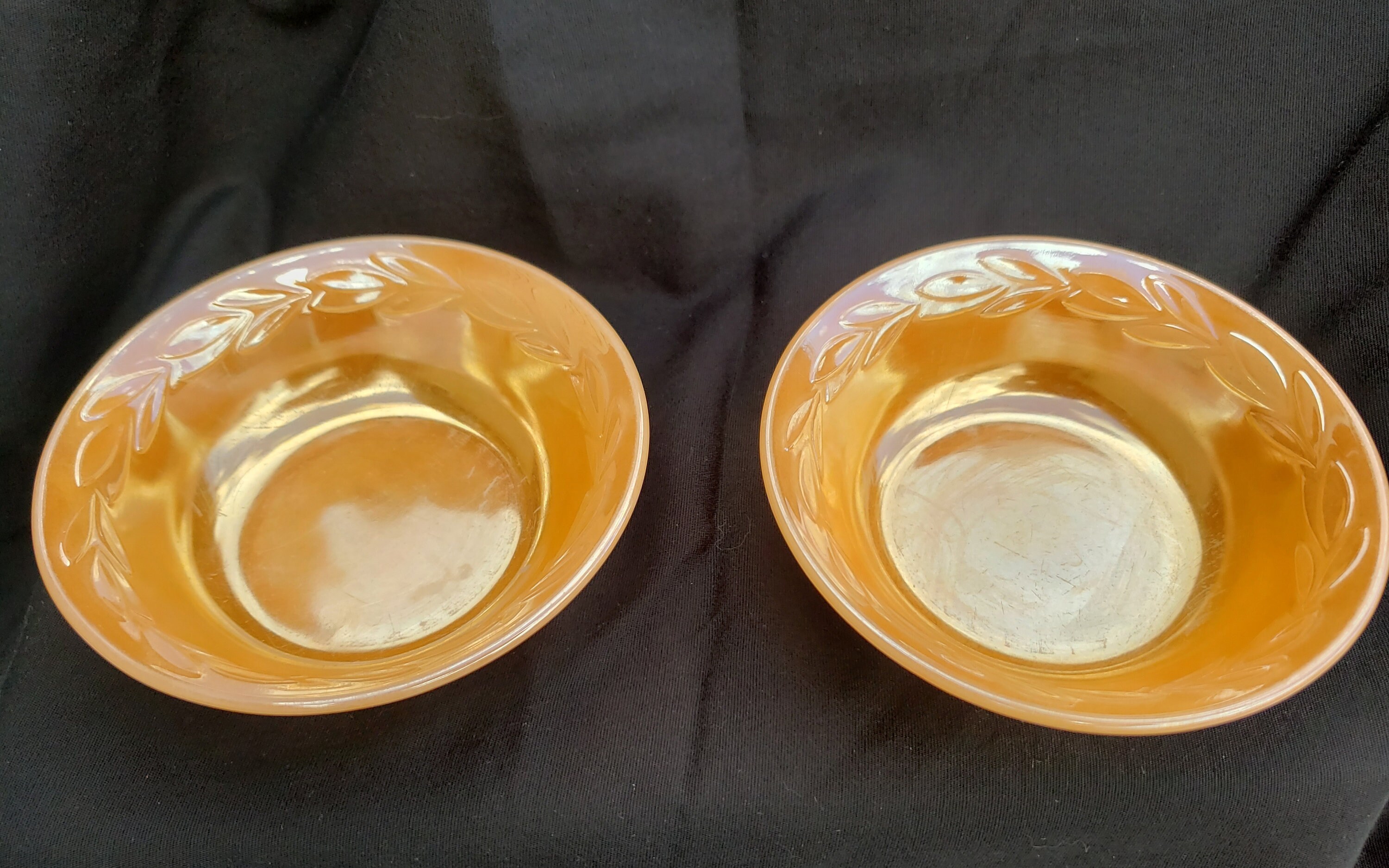 Peach Lusterware Berry Bowl Fruit Dish Fire King Anchor Hocking - Etsy