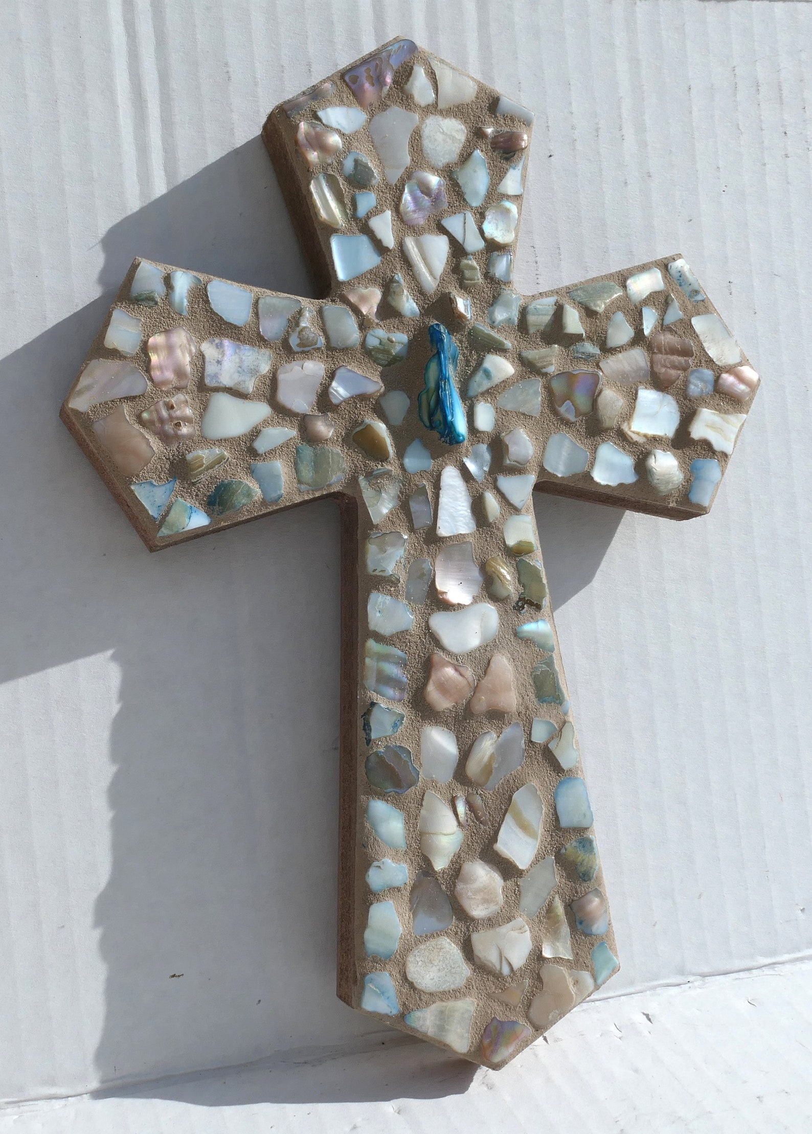 Mosaic Abalone Shell Wall Cross Christian Cross Religious - Etsy