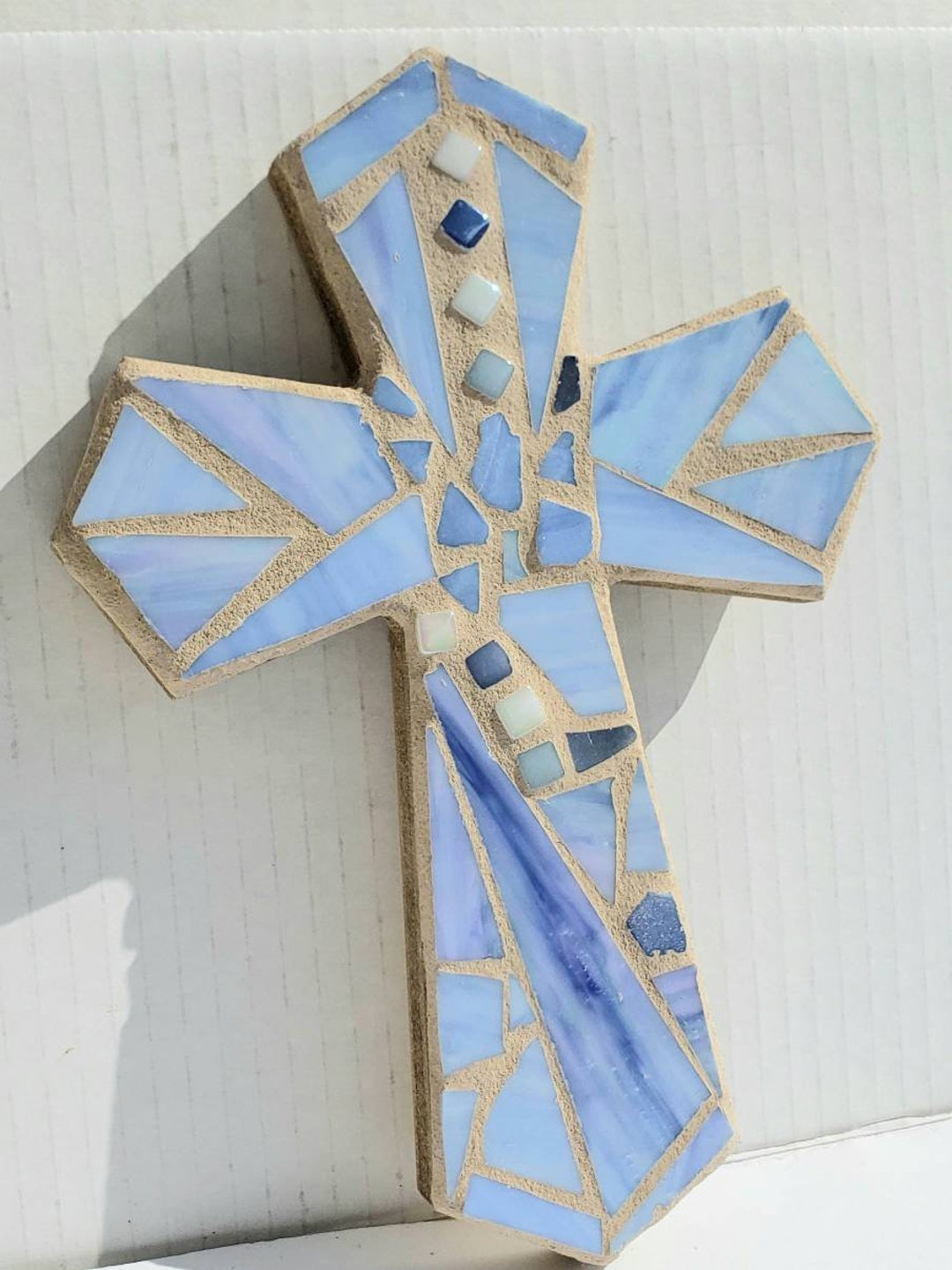 Blue Decorative Mosaic Wall Cross Christian Religious Decor Boy Baptism ...