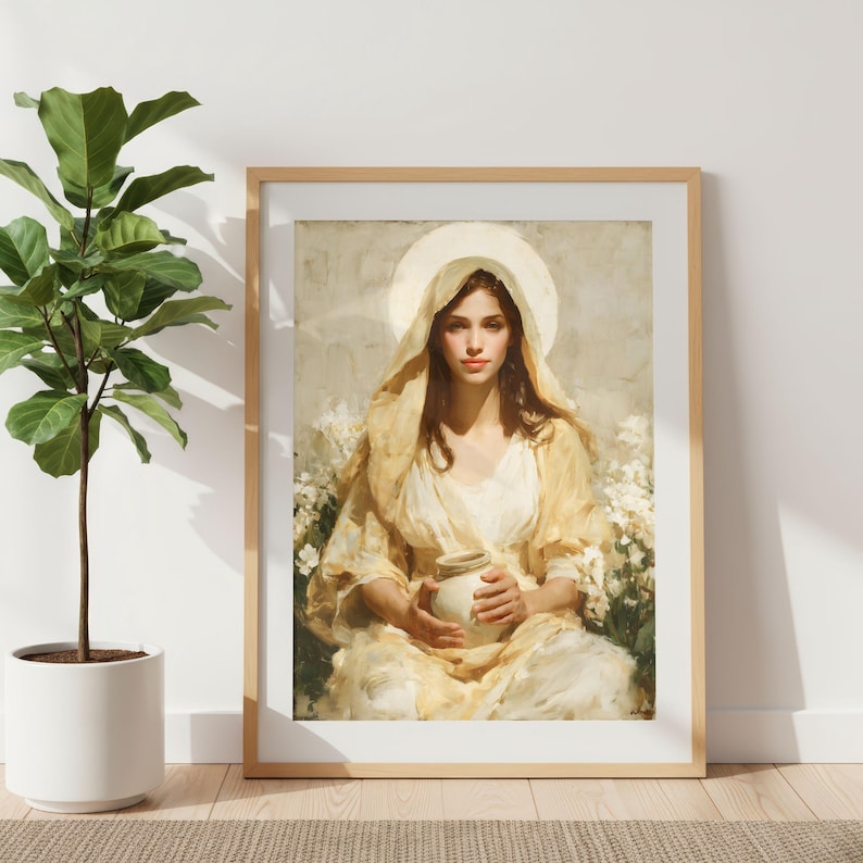 Mary Magdalene Oil Painting Printable | Maria Magdalena With Alabaster ...