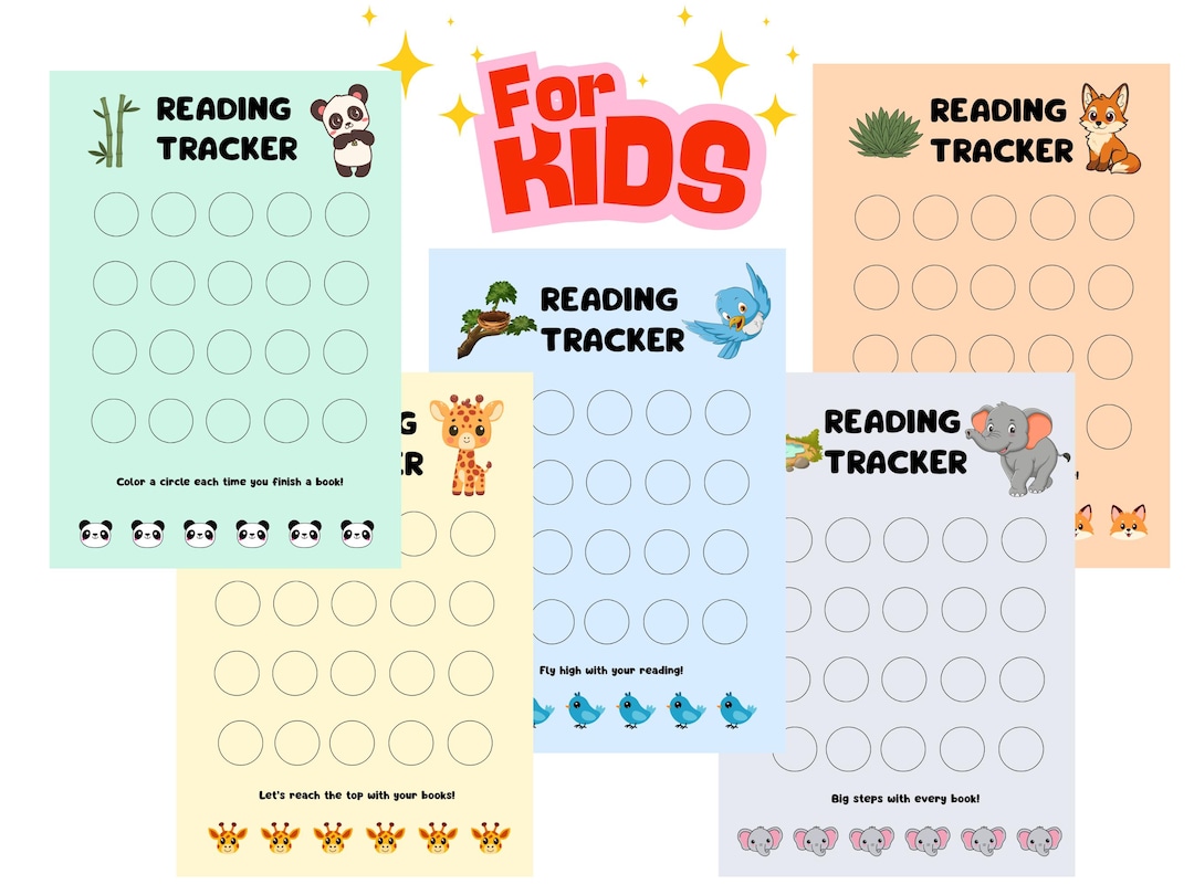 Animal Reading Tracker Printable: Fun Reading Log Chart for Kids (PDF ...