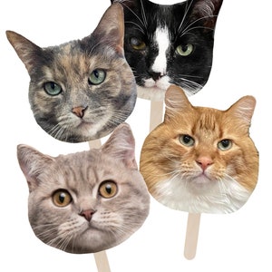 Cat Face Stick, Face on a Stick Prop, Cat Party, Cat Face on a Stick ...