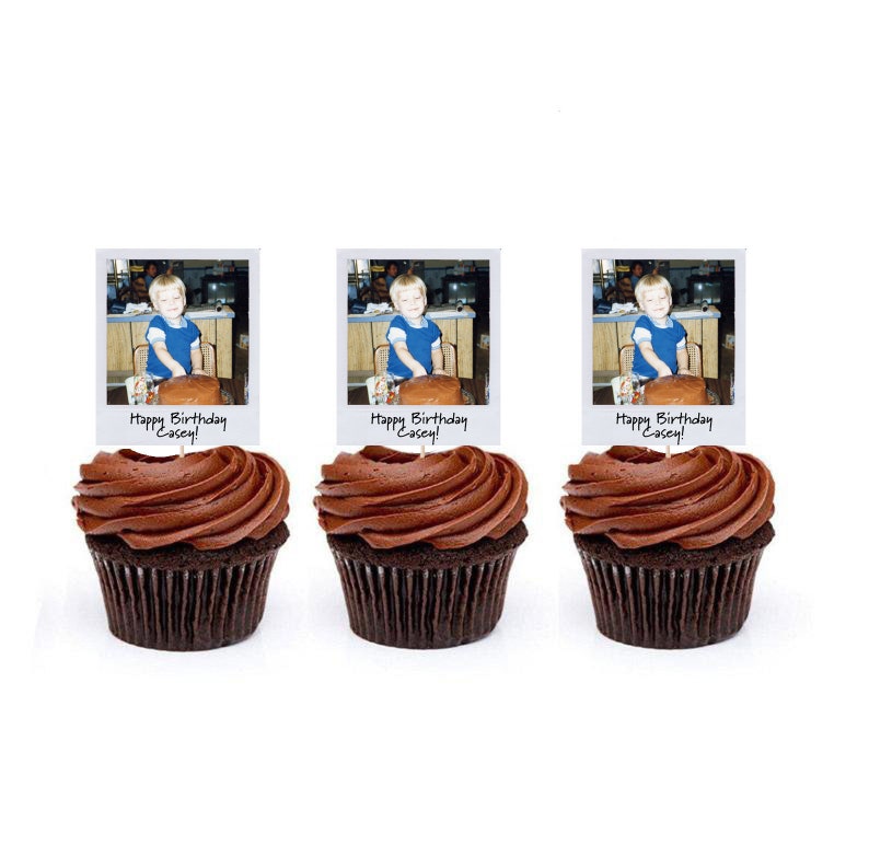 Personalized Picture Cupcake Toppers, Birthday Cupcake Toppers, Picture ...
