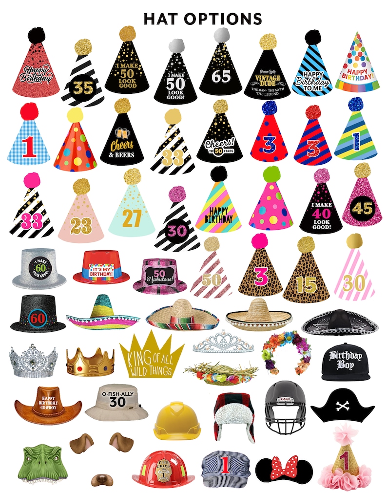 Personalized Photo Pin the Hat Game, Custom Birthday Party (digital ...