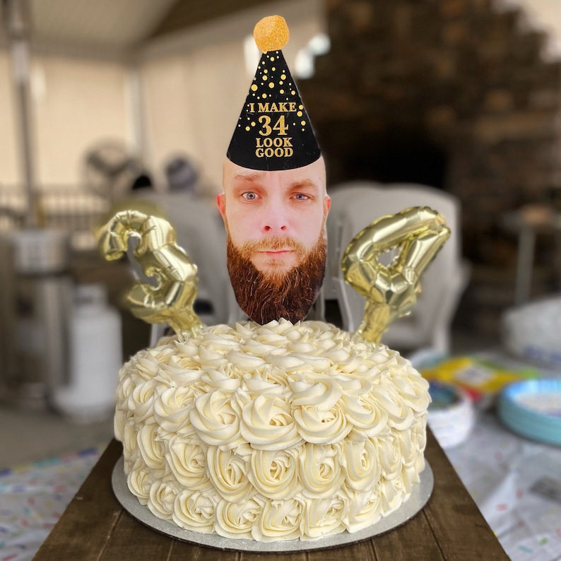 Personalized Face Cake Topper 30th 40th 50th 60th 75th - Etsy