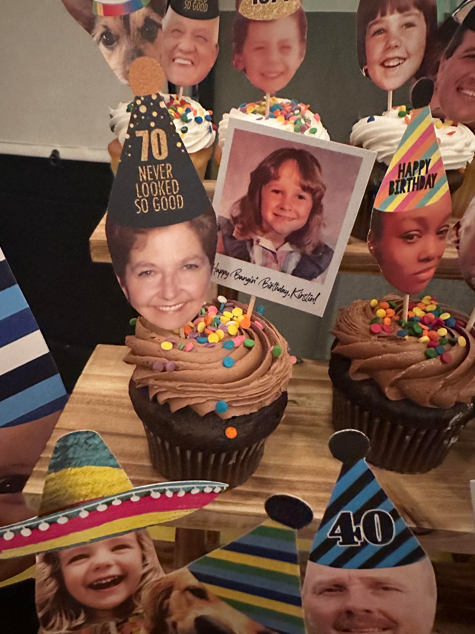 Personalized Face Cupcake Toppers, Retirement Photo Cupcake Toppers ...
