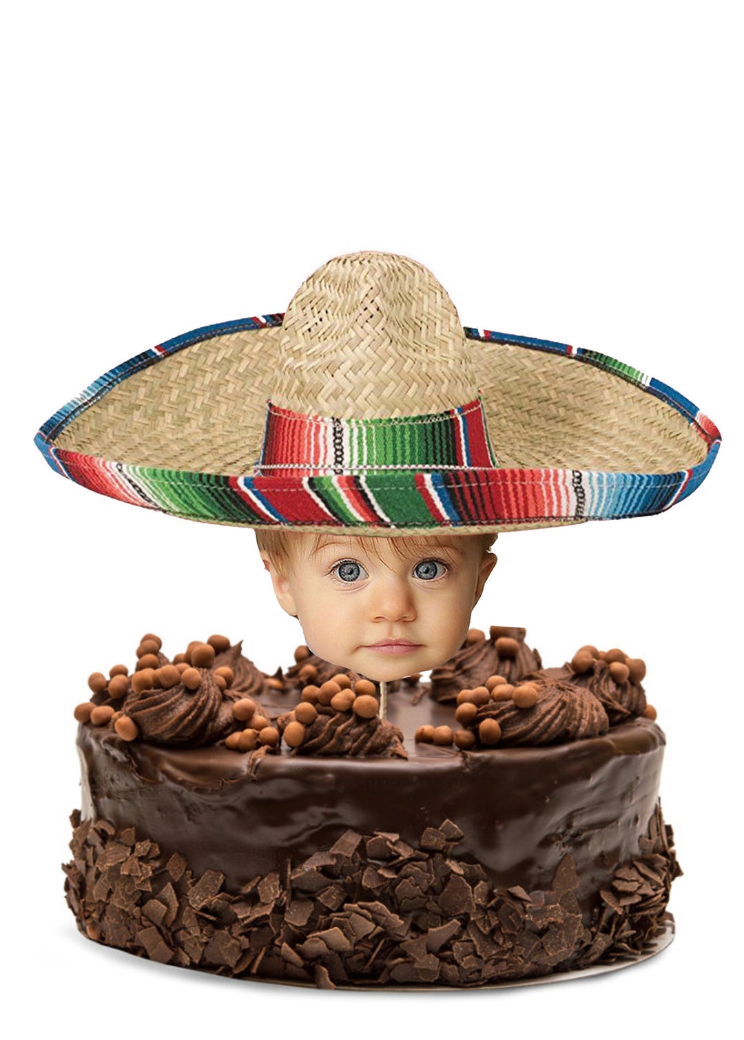 Sombrero Face Cake Topper, Mexican Sombrero Cake Toppers, Mexican ...
