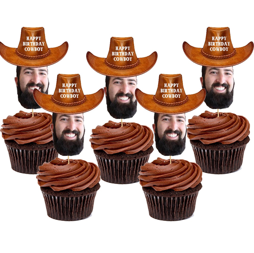 Cowboy Cupcake Topper Cowboy Party Western Party Cowboy - Etsy