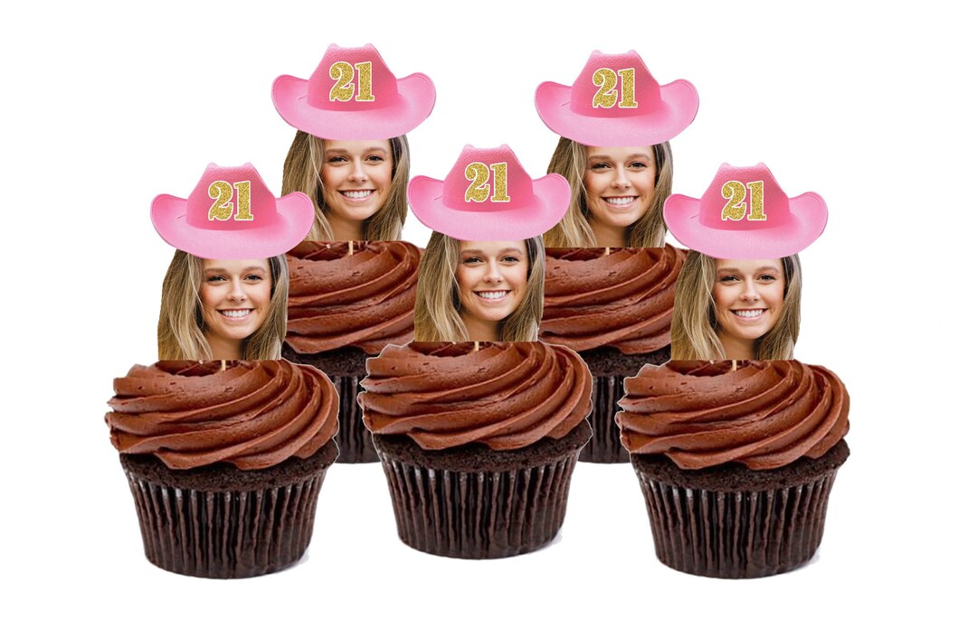 Pink Cowboy Cupcake Topper, Pink Cowboy Party, Western Party, Pink ...