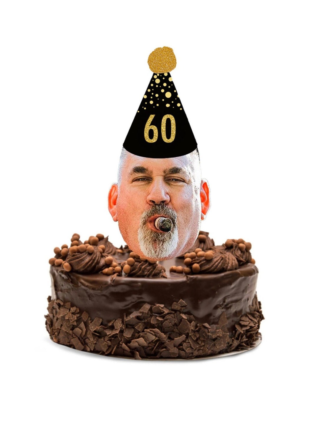 Personalized Face Cake Topper (30th, 40th, 50th, 60th, 75th Birthday ...