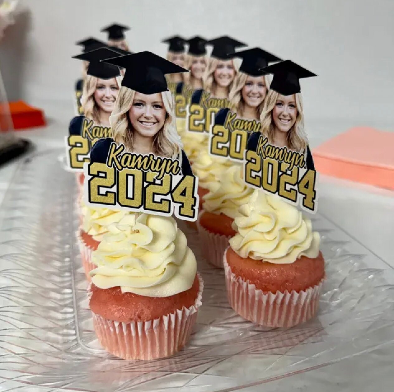 Graduation Hat Face Cupcake Toppers, Graduation Party Decorations ...