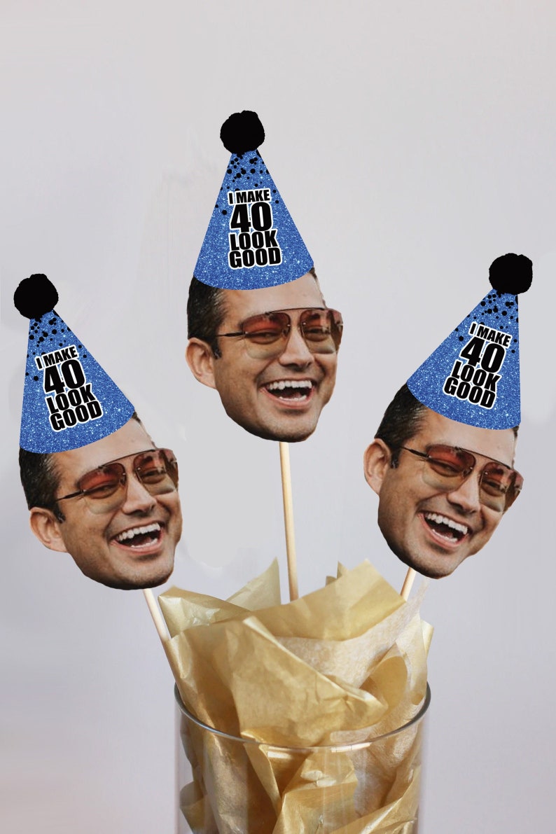 Personalized Face Birthday Centerpiece Sticks, Birthday Photo ...