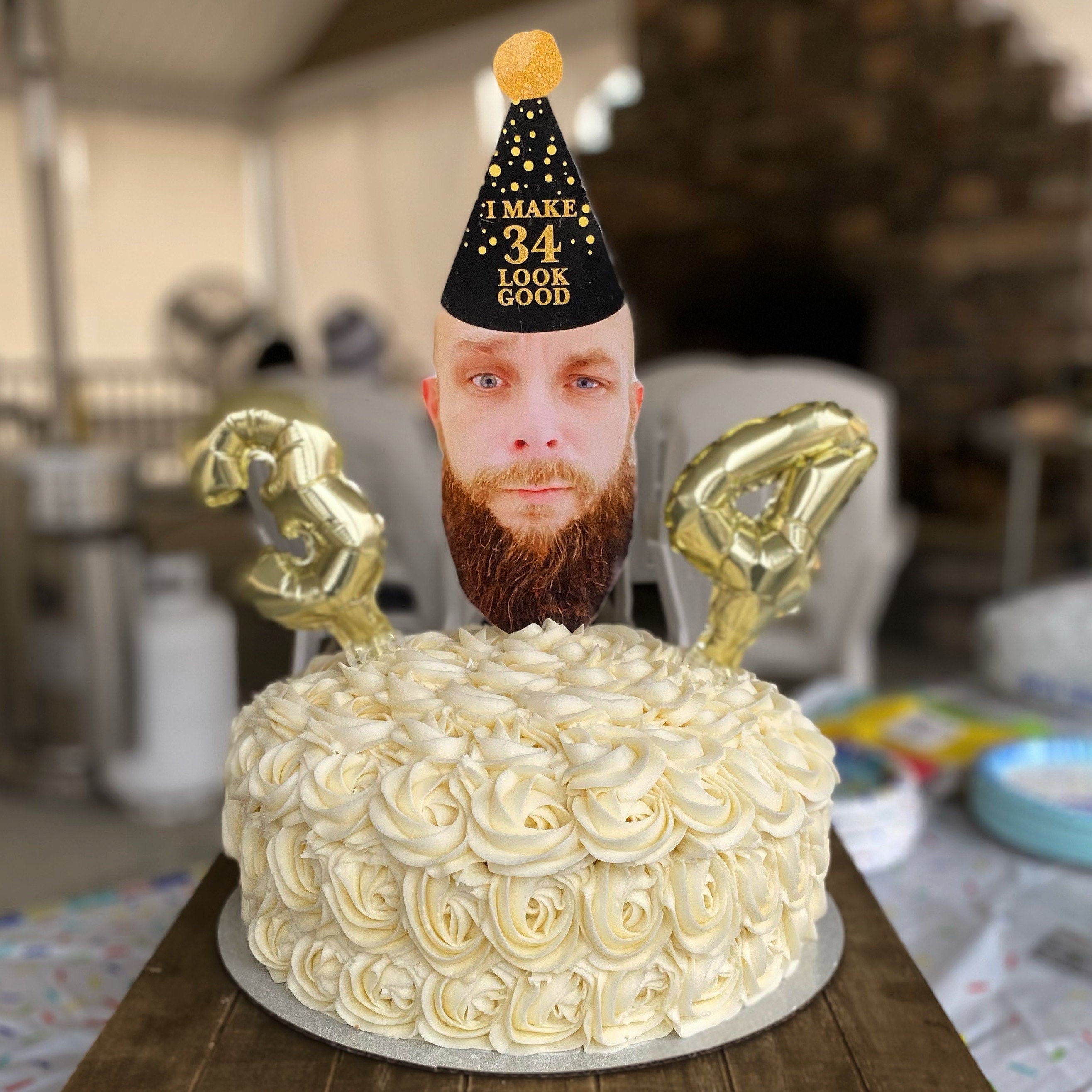 Personalized Face Cake Topper 30th 40th 50th 60th 75th - Etsy