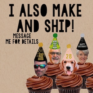 Personalized Face Cupcake Toppers, Retirement Photo Cupcake Toppers ...