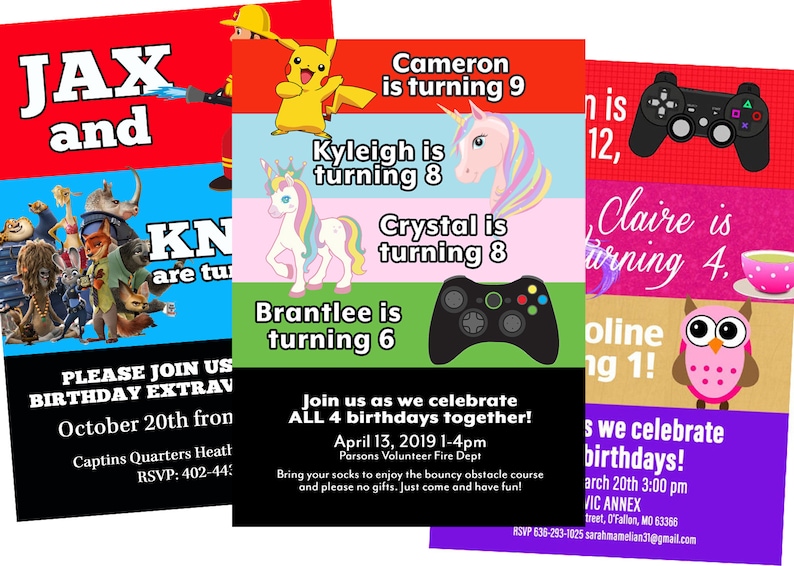 Split Theme Party Invitations