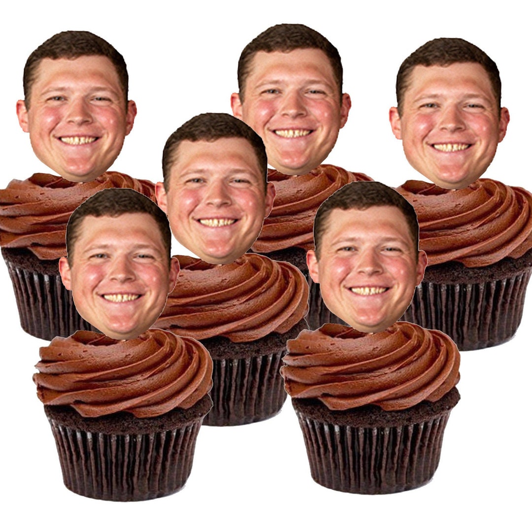 Personalized Face Cupcake Toppers 30th, 40th, 50th, 60th, 75th Birthday ...
