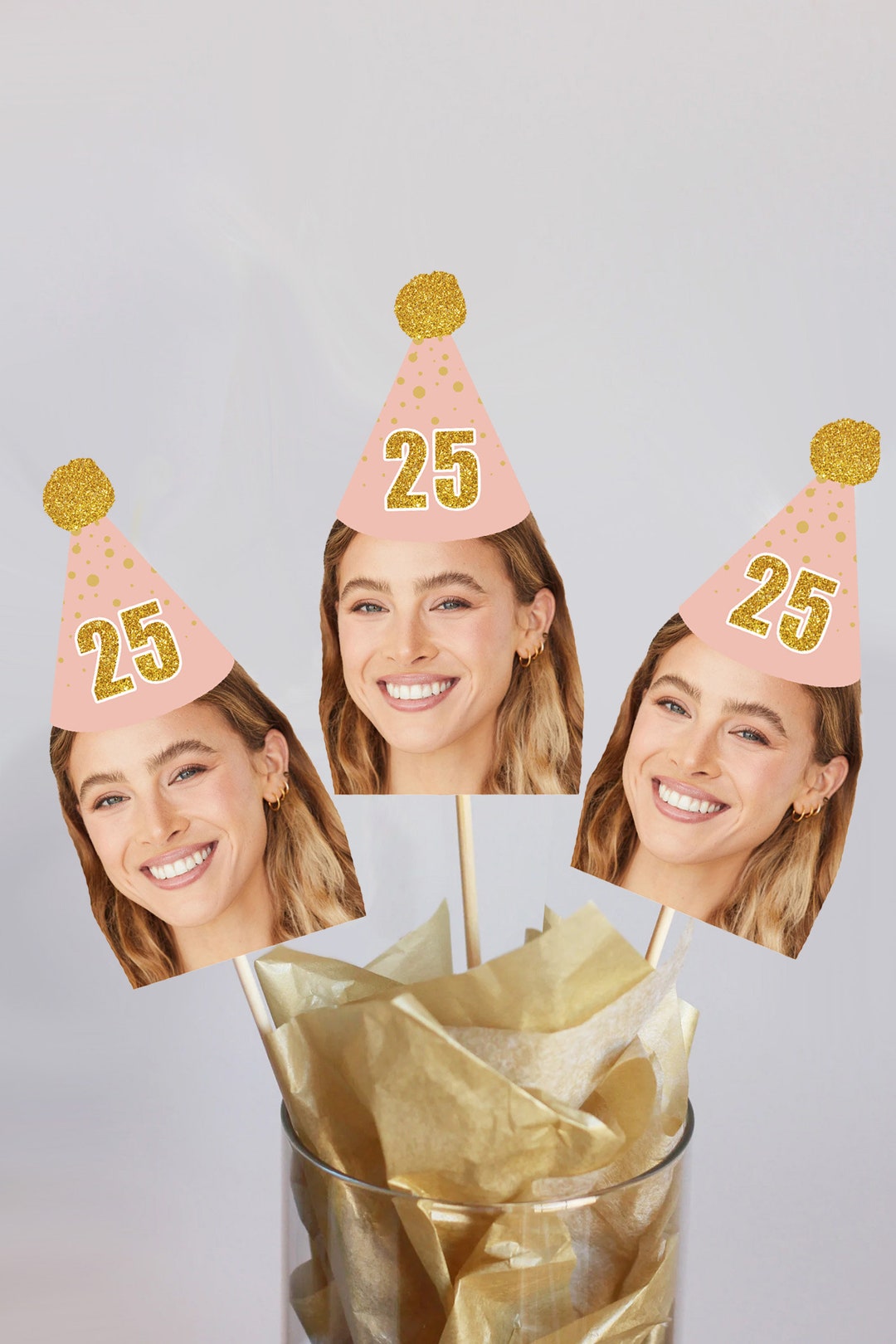 Personalized Face Birthday Centerpiece Sticks, Birthday Photo ...