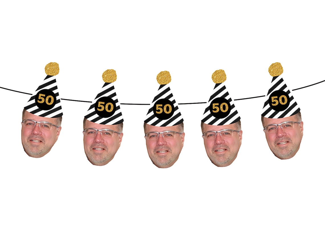 Personalized Face Birthday Banners Wall Banner Photo | Etsy