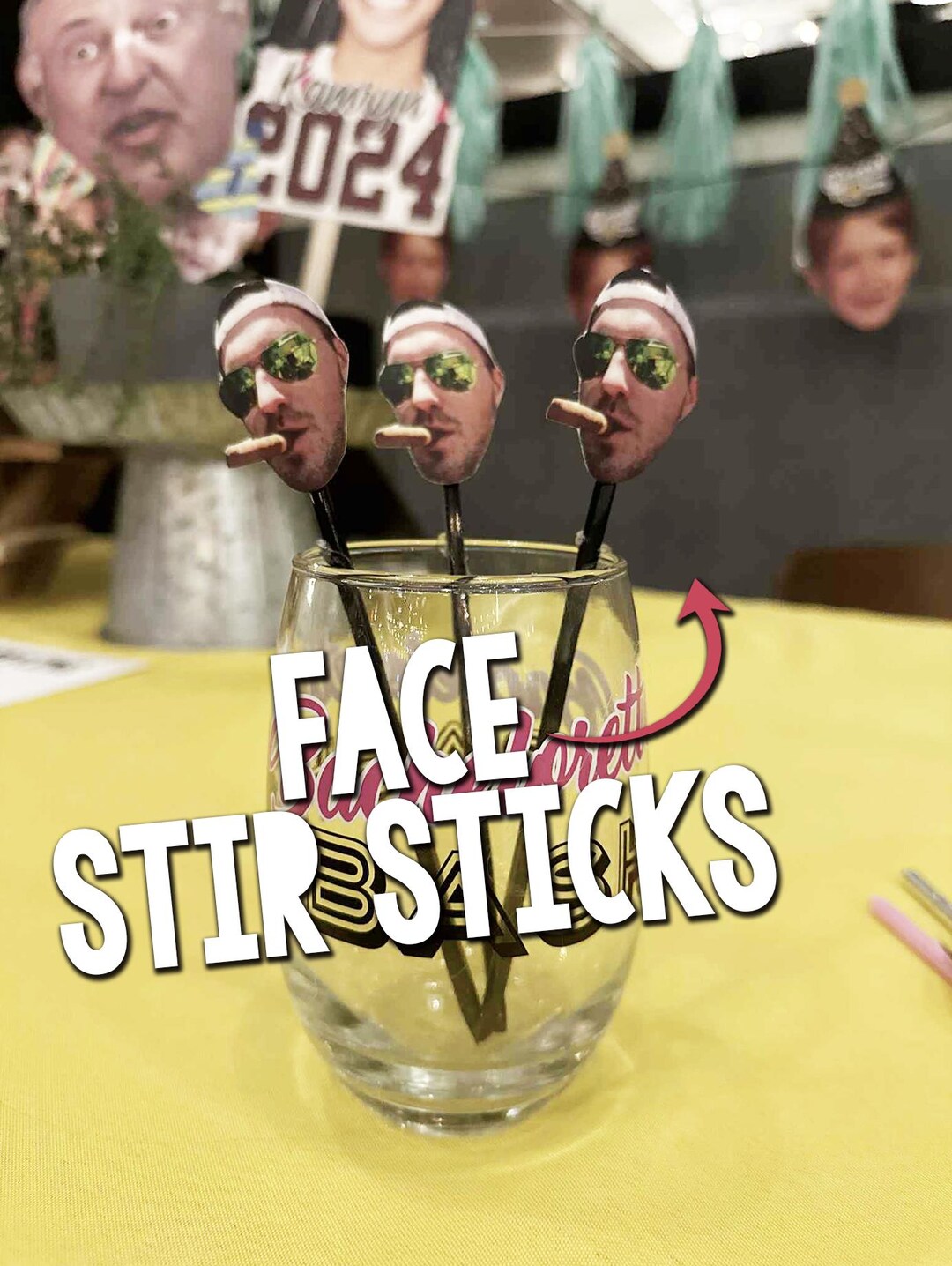 Personalized Face Stir Sticks, Drink Stir, Swizzle Sticks, Stir Sticks ...