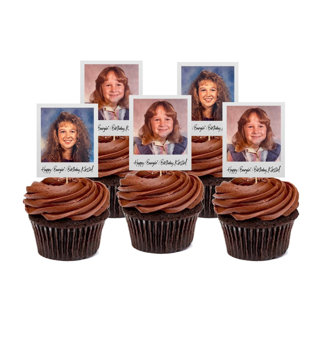 Personalized Picture Cupcake Toppers, Birthday Cupcake Toppers, Picture ...