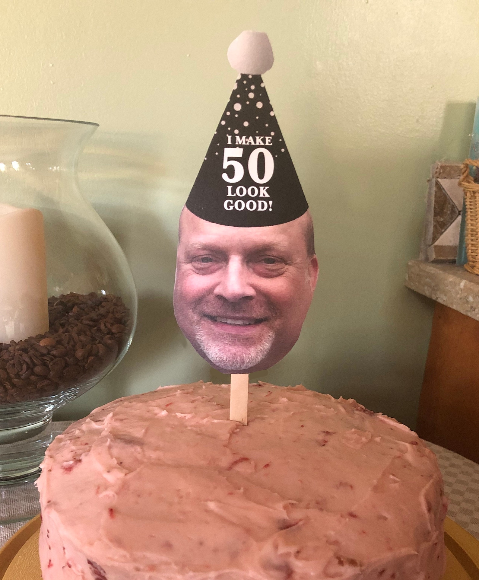 Personalized Face Cake Topper 30th, 40th, 50th, 60th, 75th Birthday ...